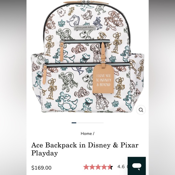 Petunia Pickle Bottom | Bags | Petunia Pickle Bottomace Backpack In Disney Pixar Playday Diaper ...
